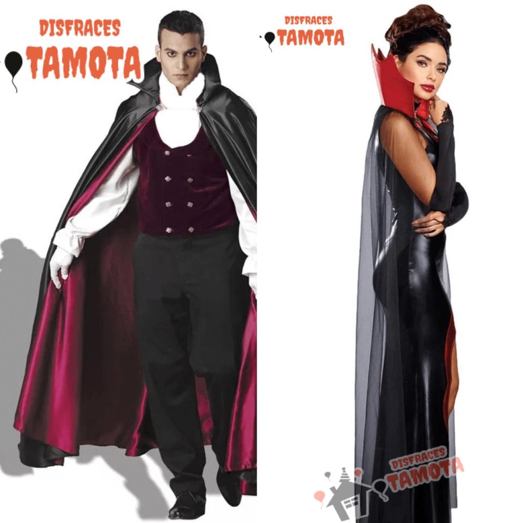 DUPLAS_ VAMPIROS CLÁSICOS ROJOS 🧛🏻‍♂️🧛🏻‍♀️🦇⚰️🧄 – Disfraces Tamota